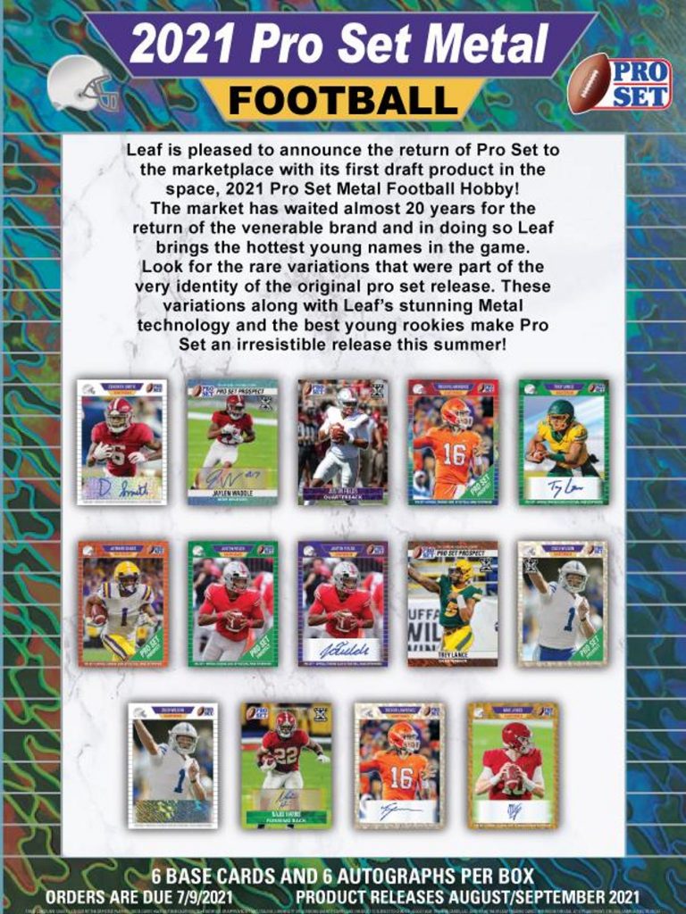 2021 Leaf Pro Set Metal Football Checklist