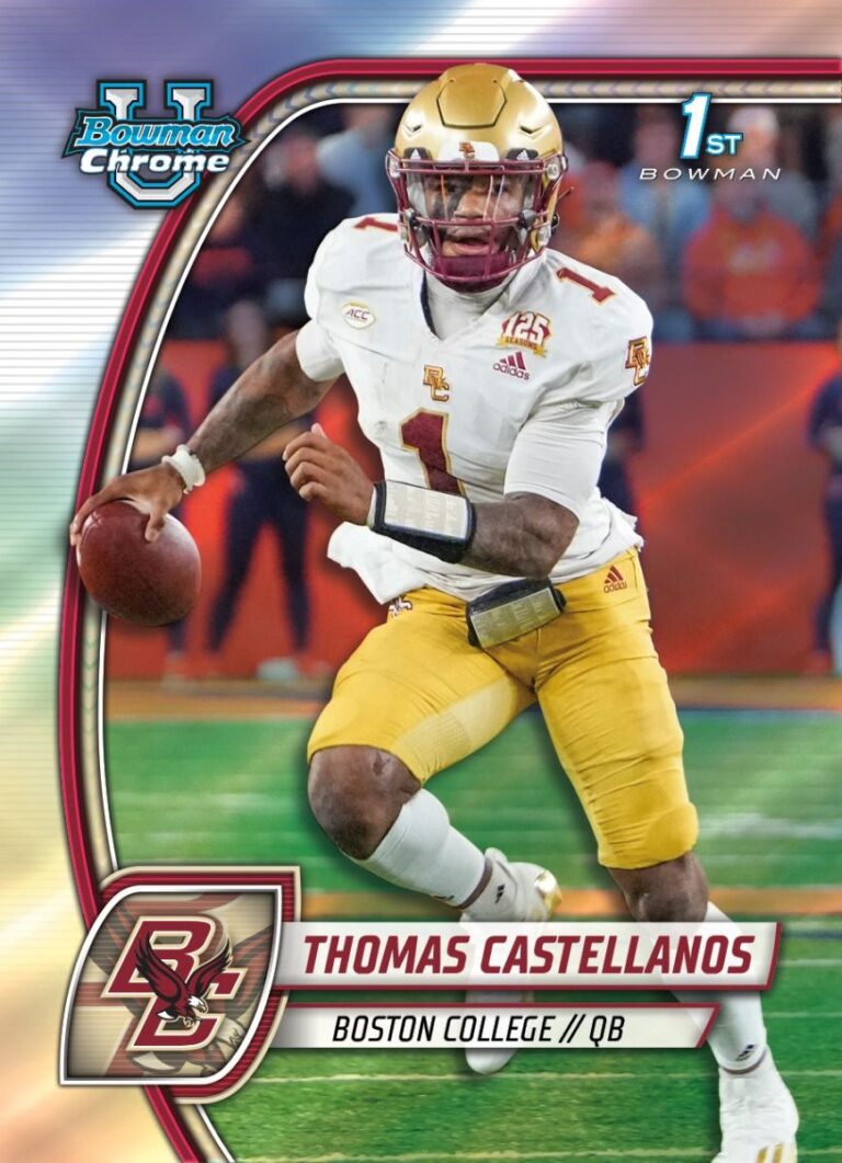 2024 Bowman Chrome University Football Breaker Delight Checklist